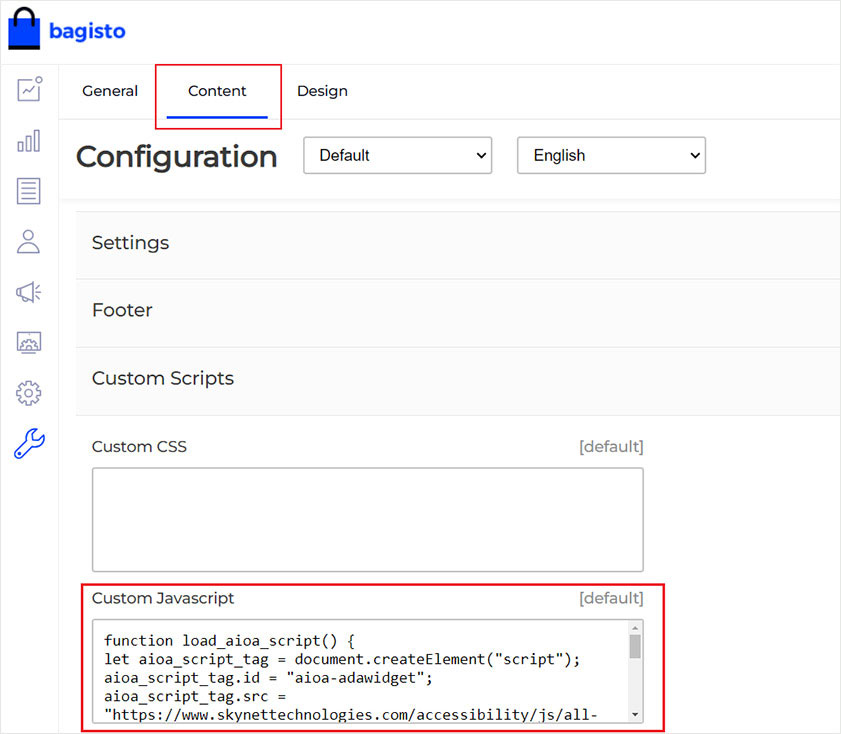 Bagisto Accessibility Menu Widget Installation - All In One Accessibility
