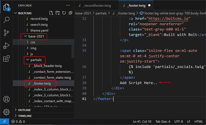Bolt CMS web accessibility widget installation - All In One Accessibility