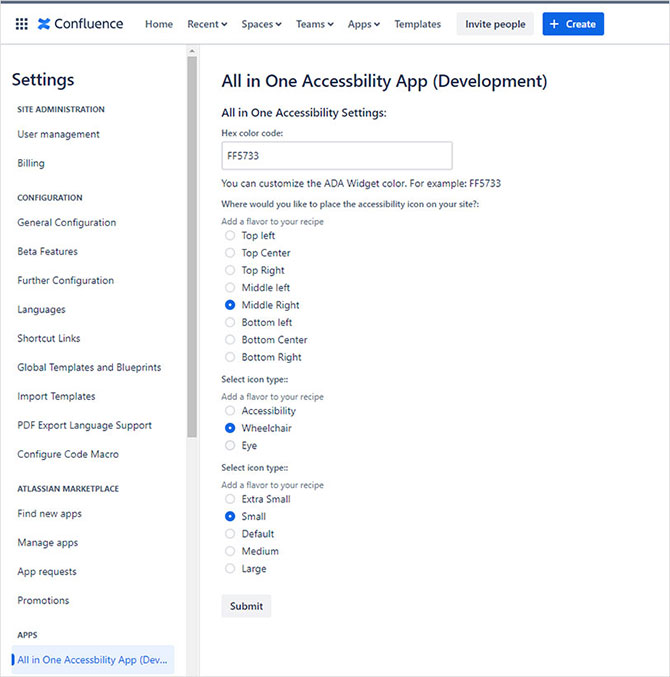 Atlassian web accessibility widget installation - All In One Accessibility