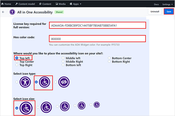 Contentful web accessibility widget installation - All In One Accessibility