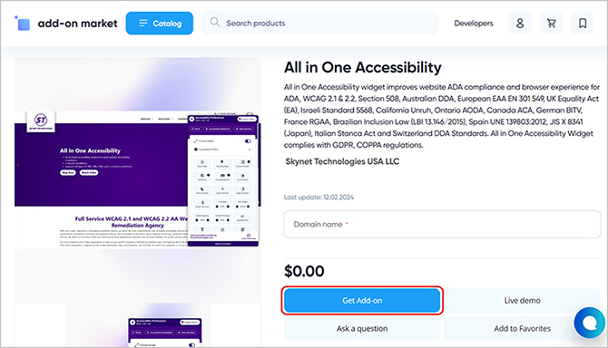 CS-Cart web accessibility widget installation - All In One Accessibility