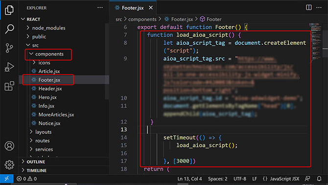 Directus web accessibility widget installation - All In One Accessibility