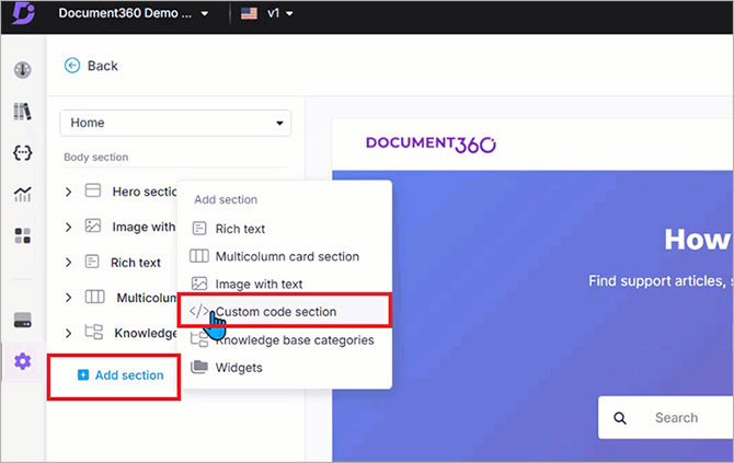 Document360 web accessibility widget installation