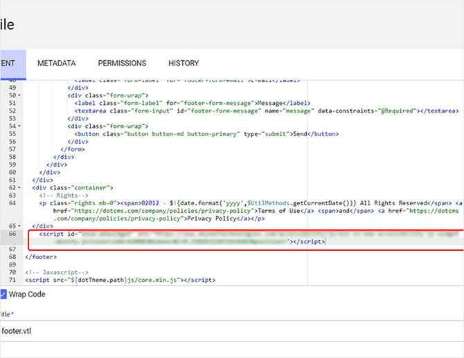 Dot CMS web accessibility widget installation - All In One Accessibility