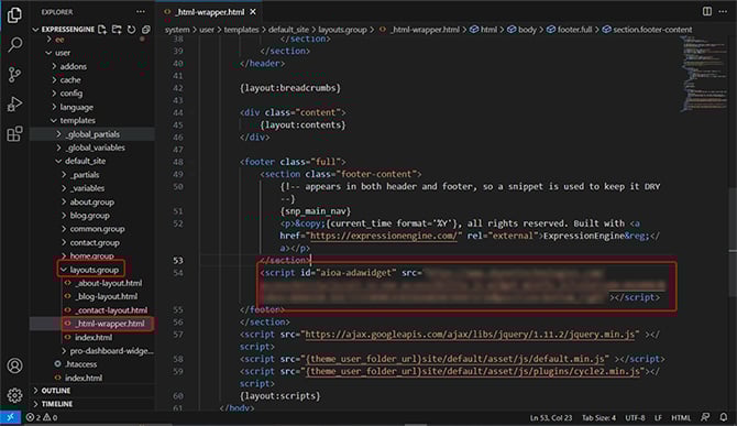 ExpressionEngine website accessibility widget installation