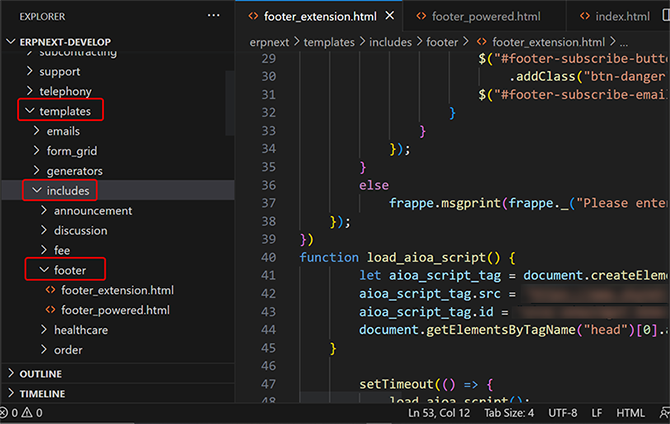 Frappe framework website accessibility widget installation