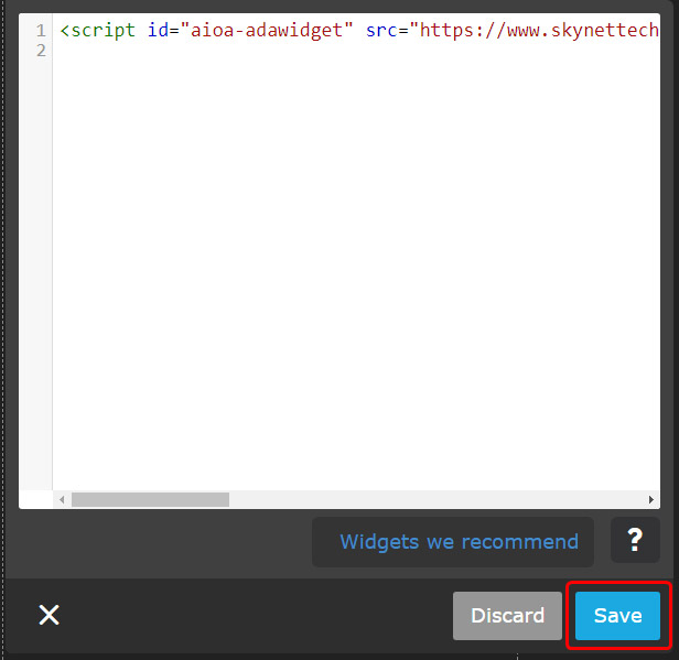 Jimdo web accessibility widget installation - All In One Accessibility
