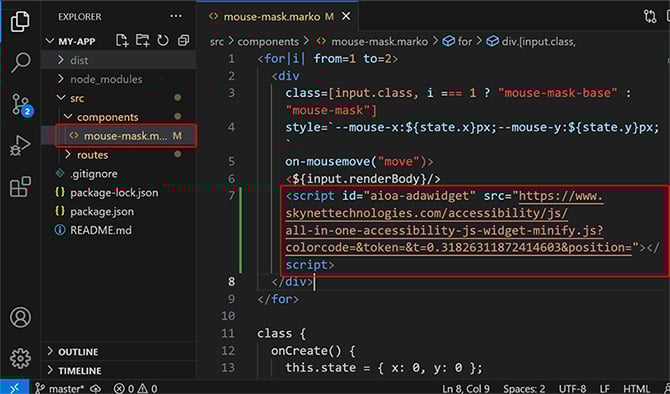 Marko web accessibility widget installation - All In One Accessibility