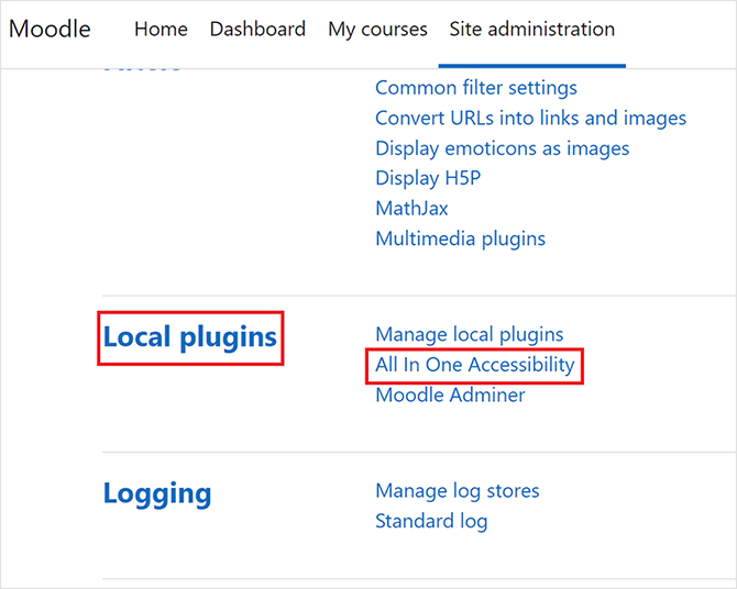 Moodle ADA and WCAG Accessibility Widget Installation