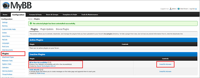 MyBB web accessibility widget installation - All In One Accessibility