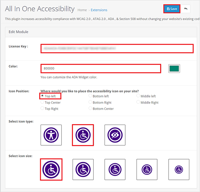 OpenCart ADA WCAG Accessibility widget installation