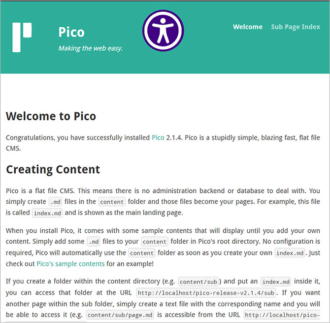 PicoCMS web accessibility widget installation - All In One Accessibility