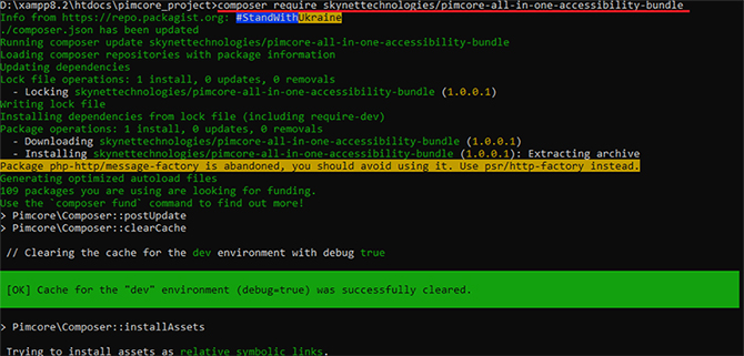 Pimcore Accessibility widget installation - All In One Accessibility
