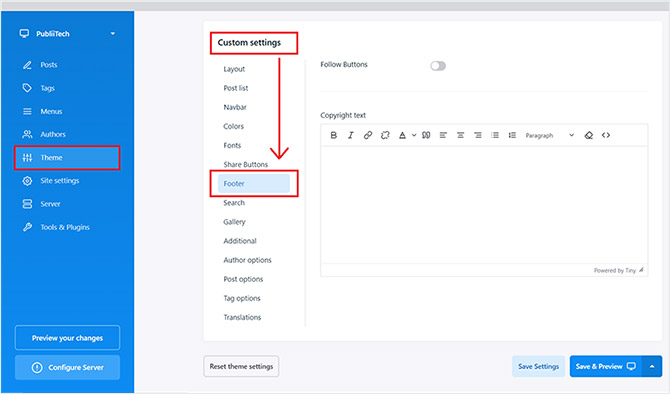 Publii web accessibility widget installation - All In One Accessibility