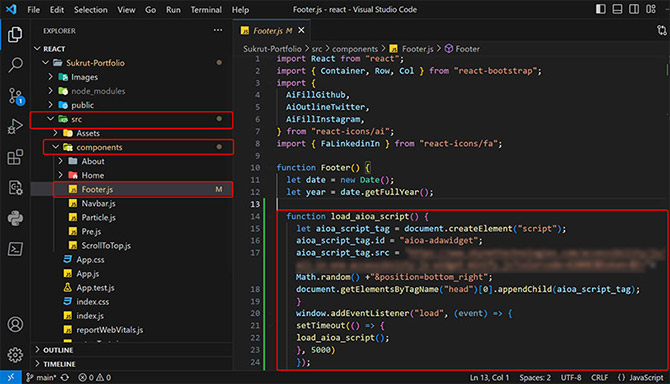 React web accessibility widget installation - All In One Accessibility