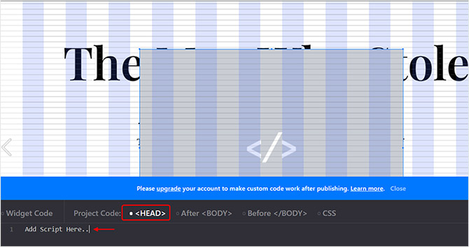 Readymag web accessibility widget installation - All In One Accessibility