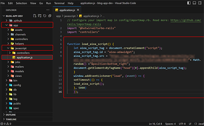 Ruby on Rails website accessibility widget installation