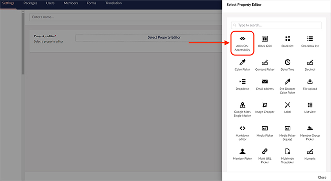 Umbraco ADA web accessibility widget installation