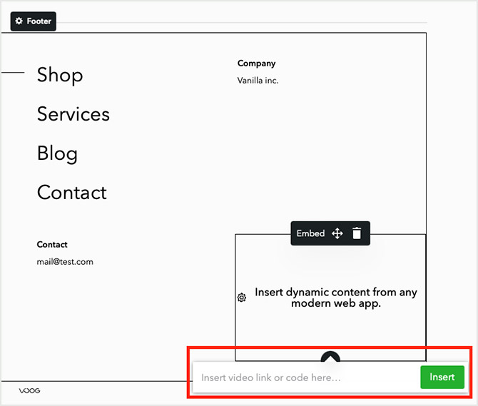 Voog web accessibility widget installation - All In One Accessibility