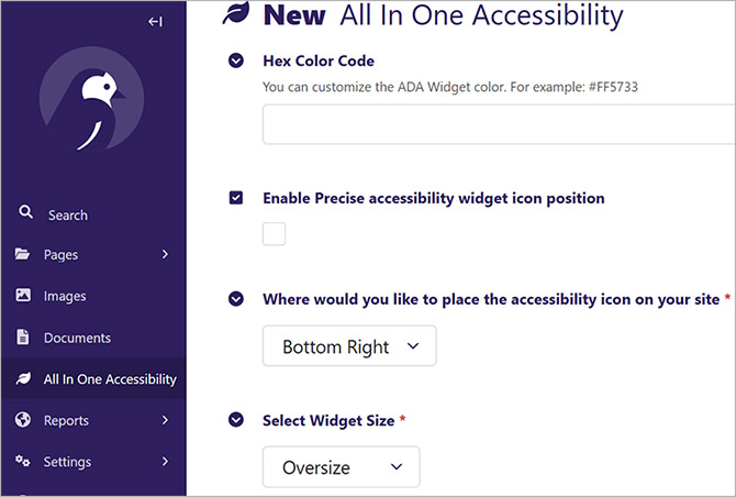Wagtail web accessibility widget installation - All In One Accessibility