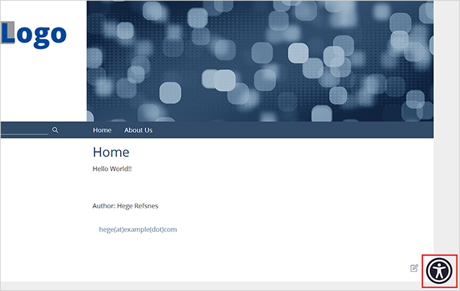 WBCE CMS web accessibility widget installation - All In One Accessibility