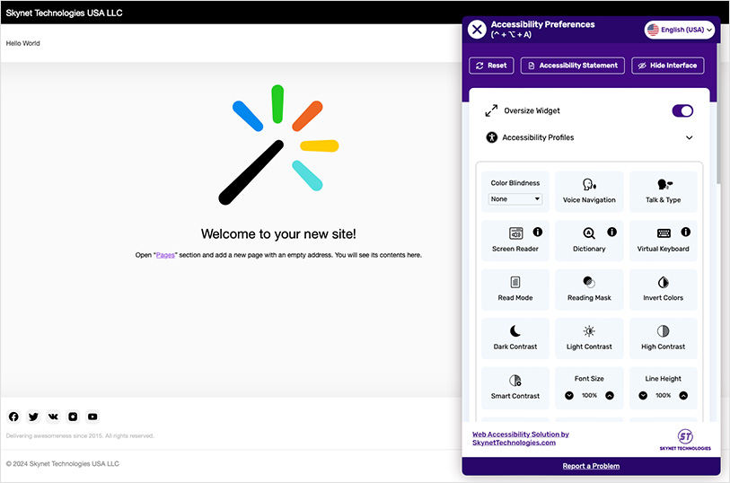 Webasyst web accessibility widget installation - All In One Accessibility