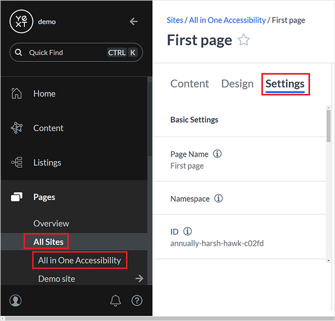Yext web accessibility widget installation - All In One Accessibility