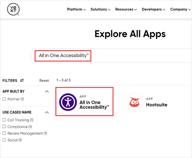 Yext web accessibility widget installation - All In One Accessibility