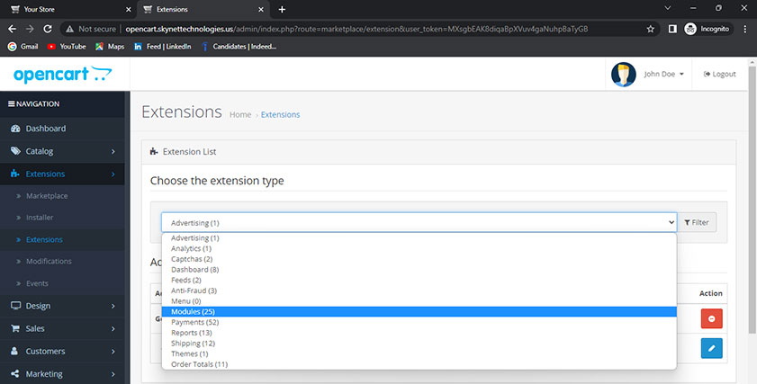 OpenCart ADA WCAG Accessibility widget installation